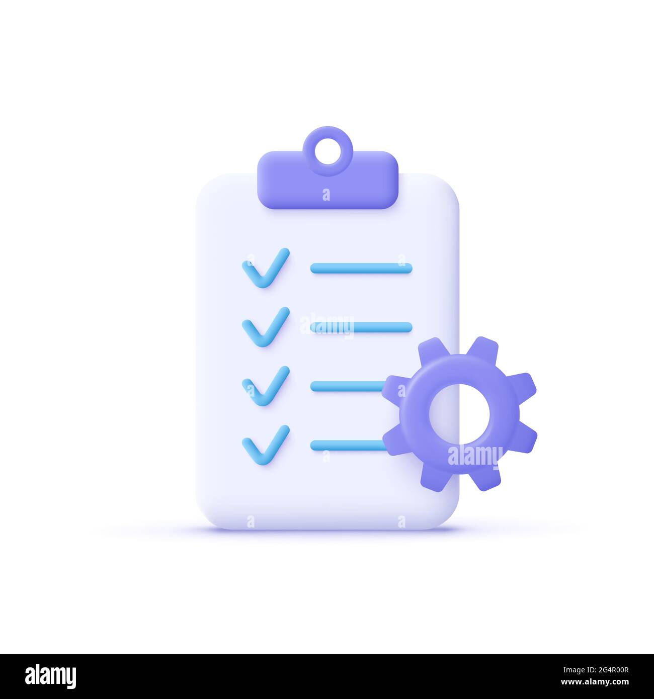 Clipboard and gear icon. Project management, software development ...