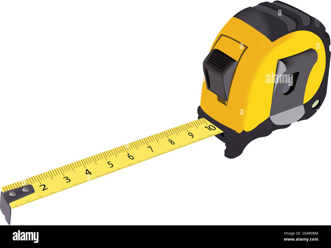 Illustration of a roll-up tape measure isolated on white background ...