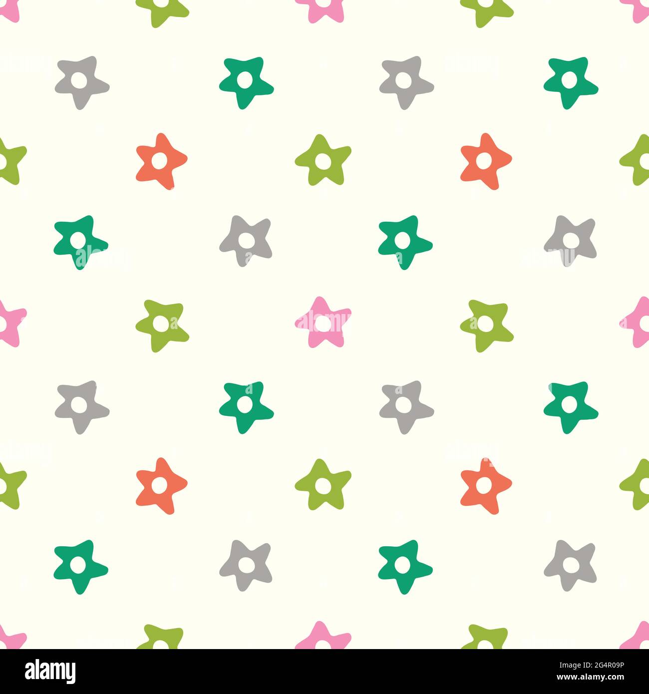 Star background pattern. Fun bright vector seamless repeat design of hand drawn stars. Design ...