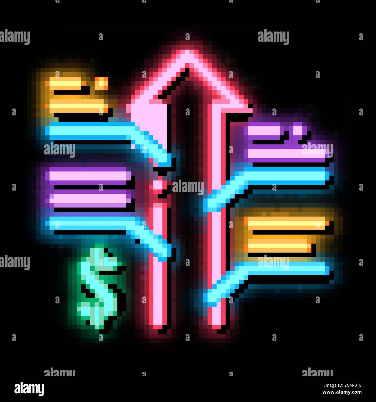 exchange rate appreciation neon glow icon illustration Stock Vector ...