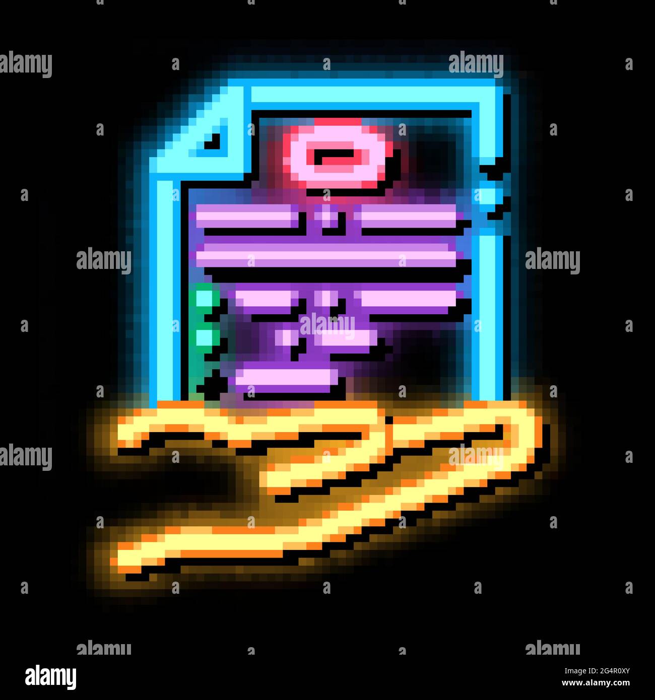 document in hand neon glow icon illustration Stock Vector Image & Art ...