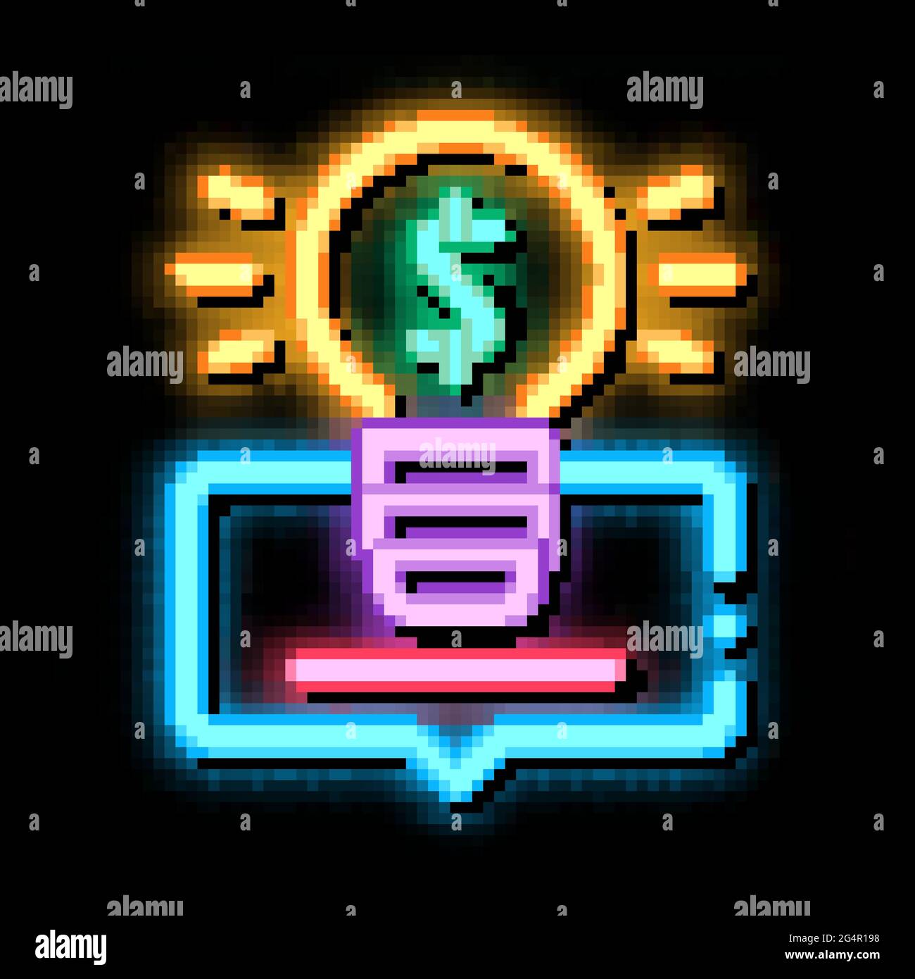 smart money solution neon glow icon illustration Stock Vector Image ...