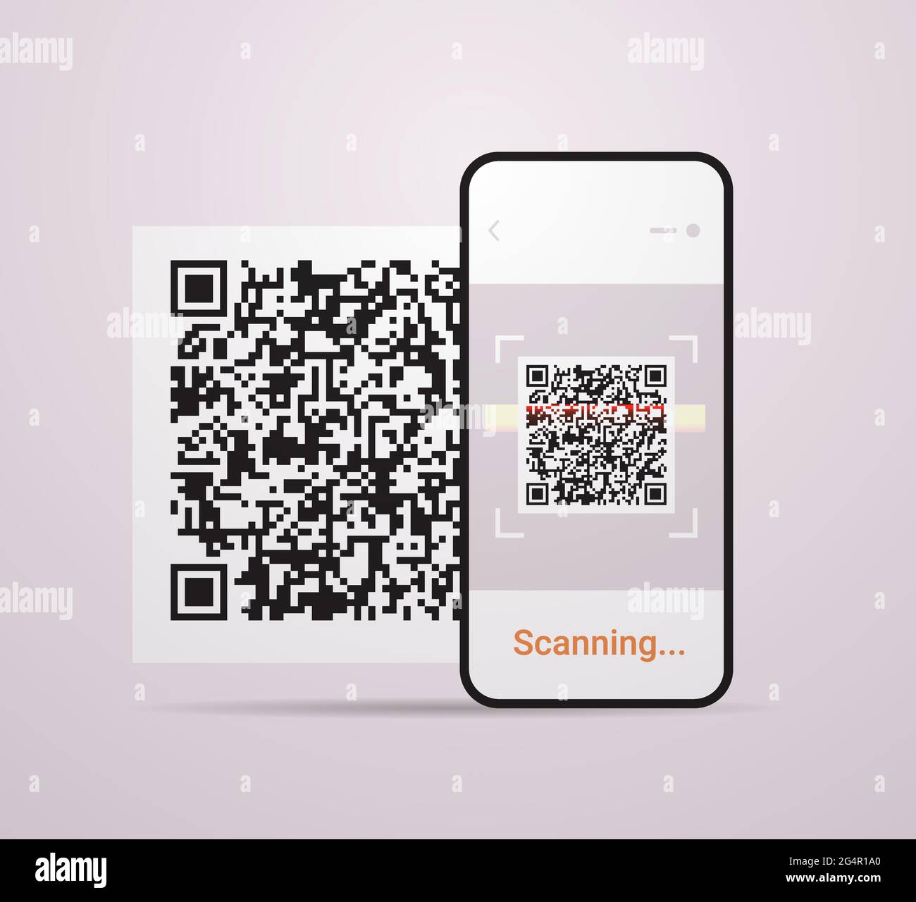 scanning QR code on smartphone screen electronic digital technology ...