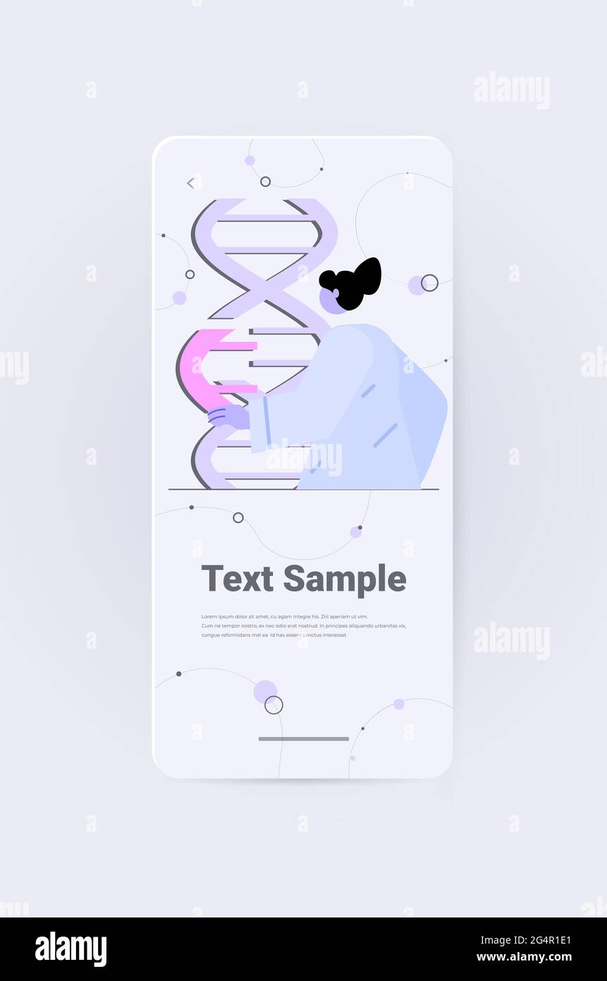 scientist analyzing DNA structure in web browser window researcher ...