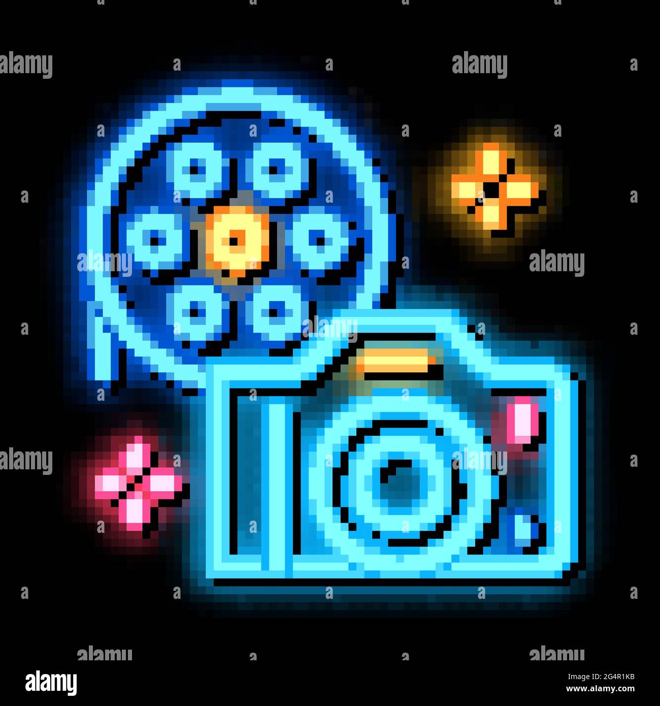 camera film neon glow icon illustration Stock Vector Image & Art - Alamy