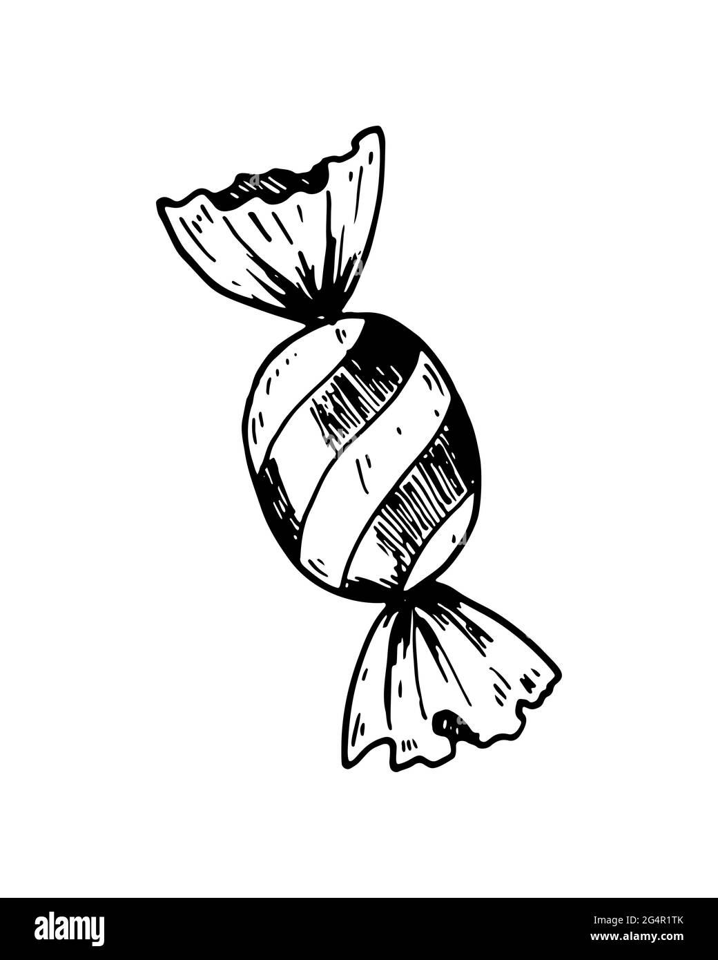 Hand drawn candy isolated on white. Vector illustration in sketch style ...