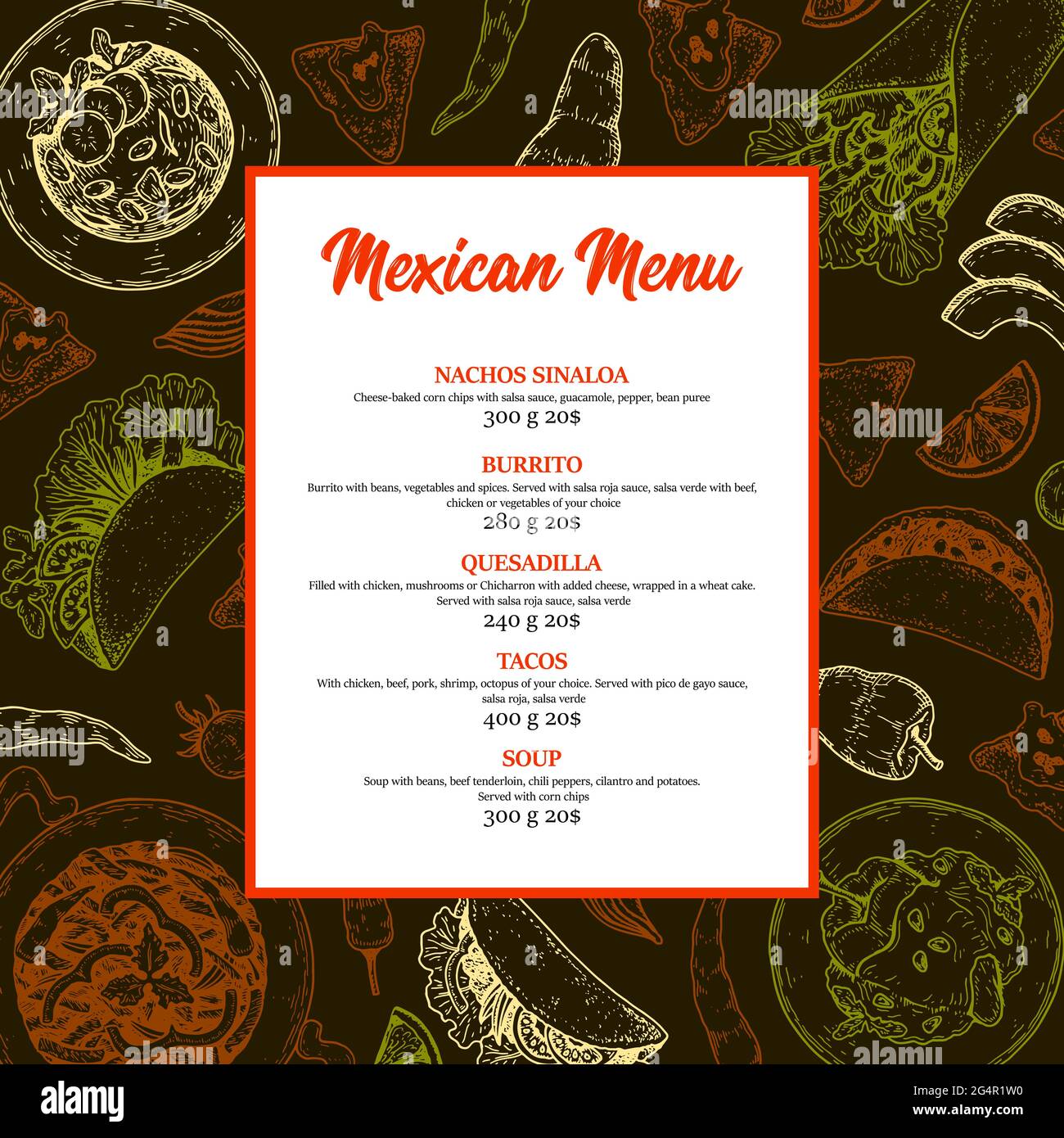 Mexican Menu Template