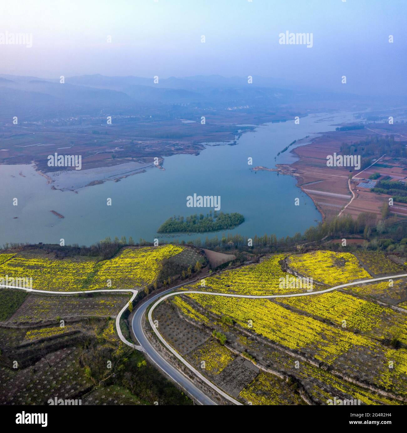 The western rural spring scenery in the morning Stock Photo - Alamy