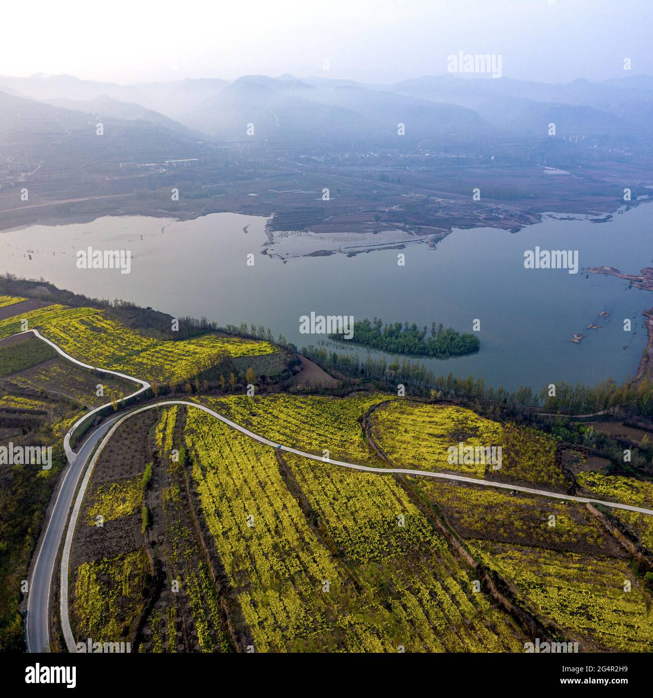 The western rural spring scenery in the morning Stock Photo - Alamy