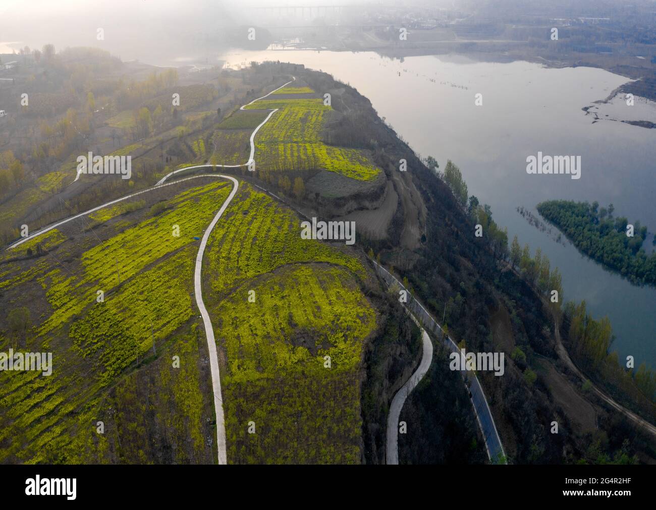 The western rural spring scenery in the morning Stock Photo - Alamy