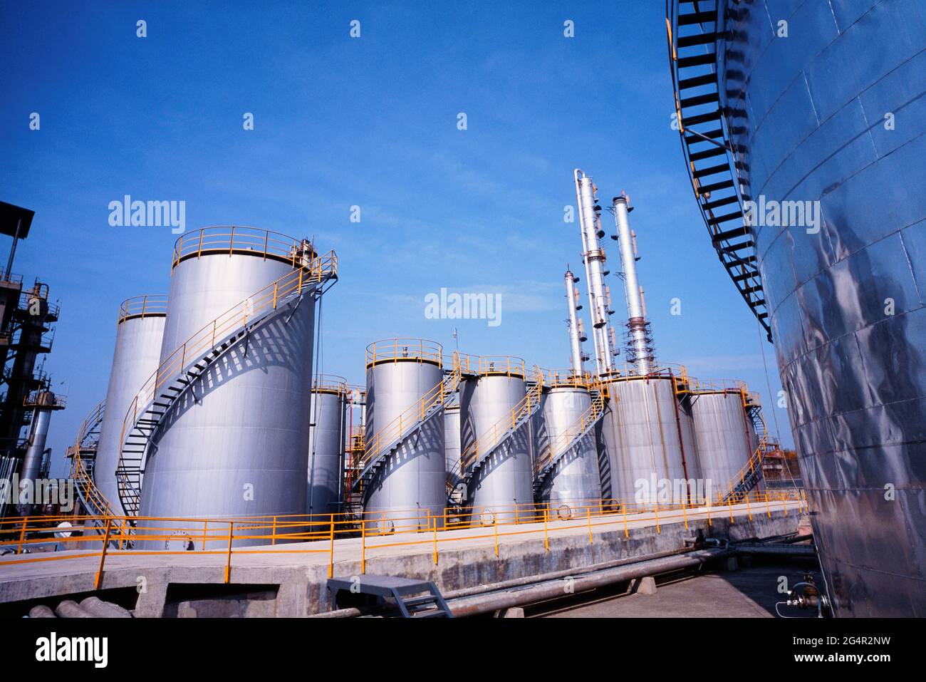 Petrochemical tank farm Stock Photo - Alamy