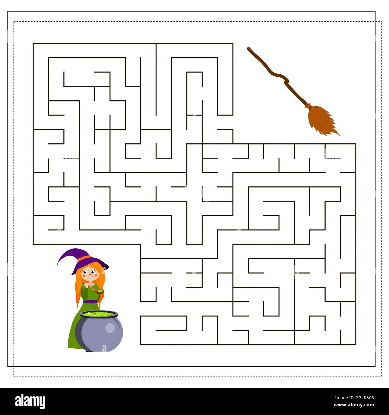 game for kids go through the maze, help the witch to get to the broom ...