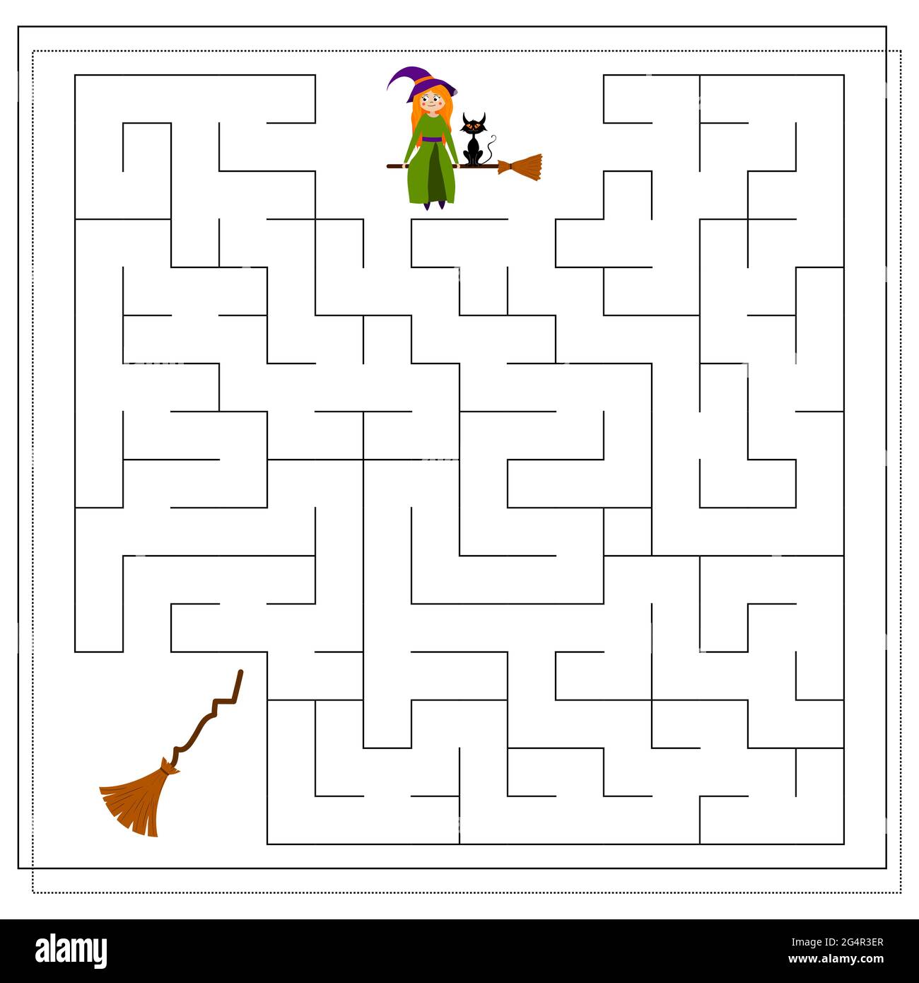 game for kids go through the maze, help the witch to get to the broom ...