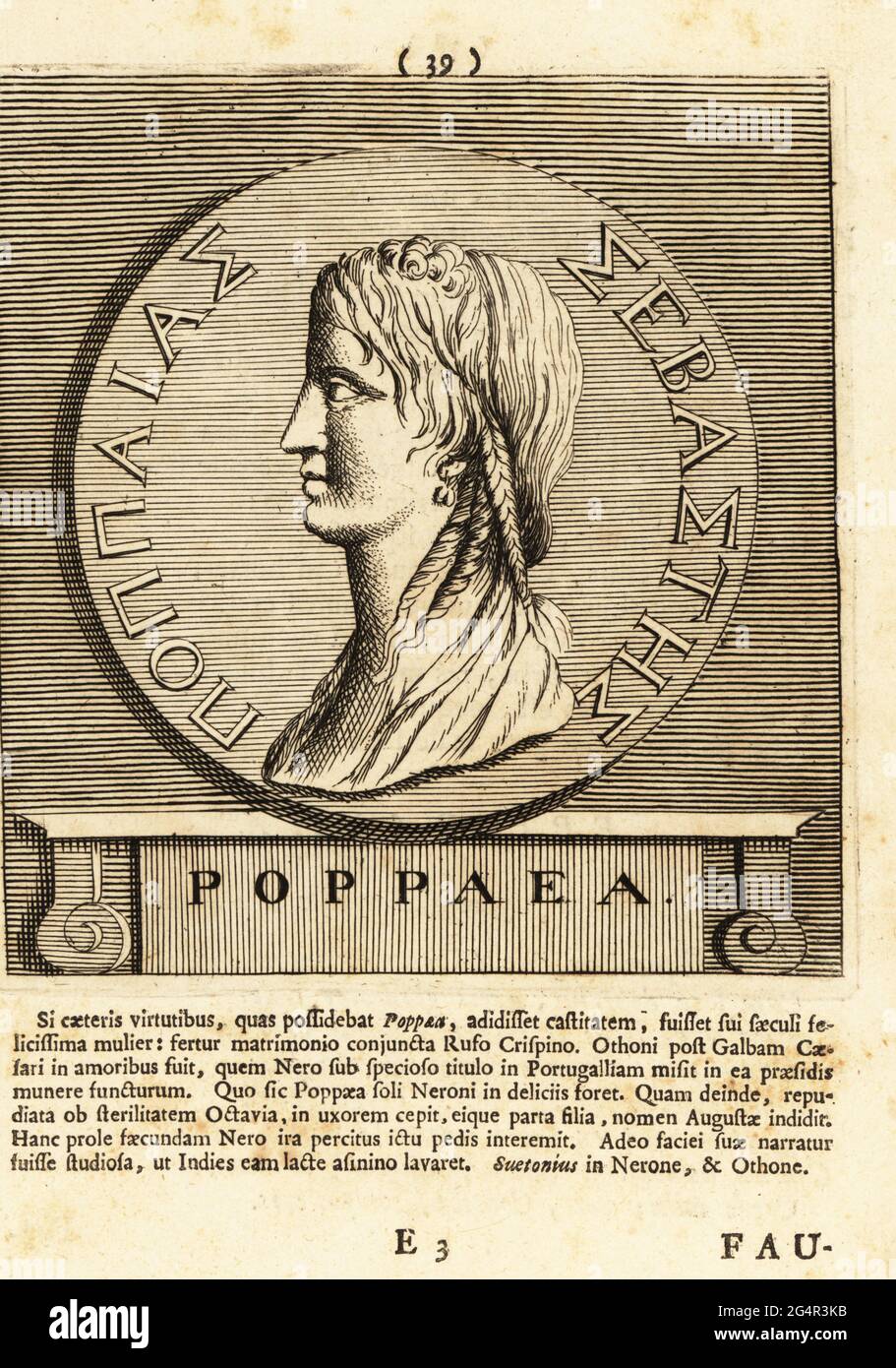 Poppaea Sabina, AD30-65, Roman Empress as the second wife of the ...