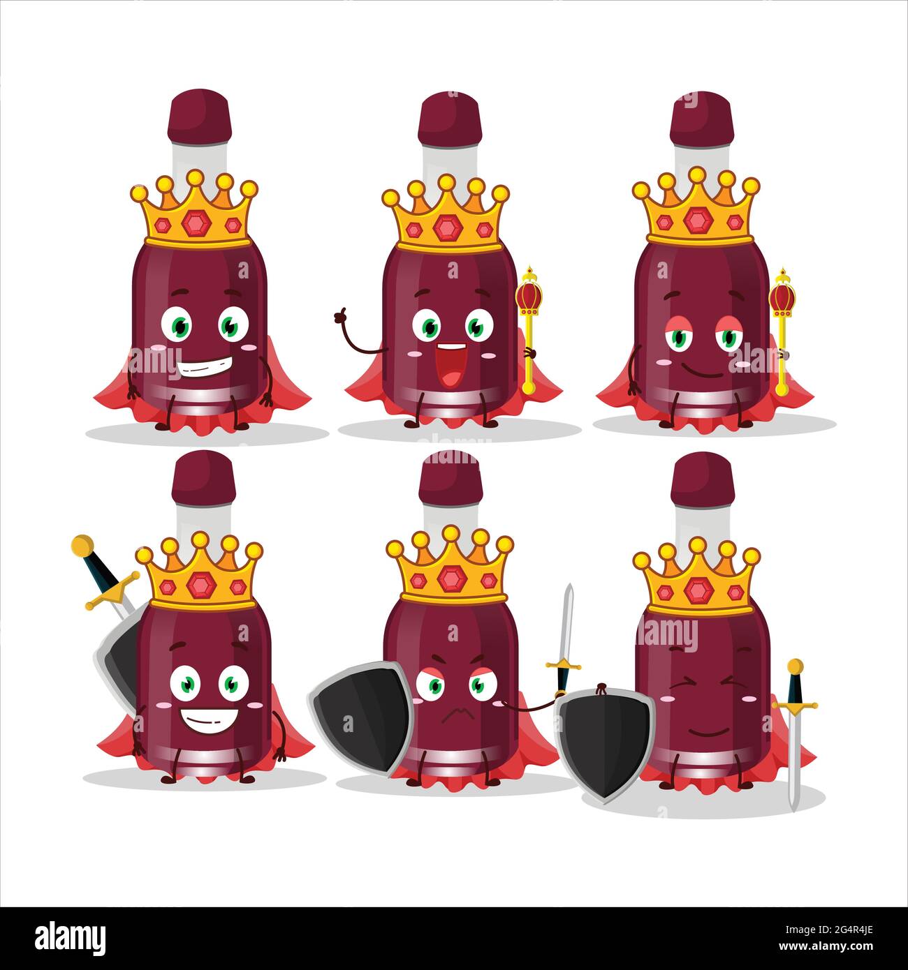 A Charismatic King ginjiha bottle cartoon character wearing a gold ...