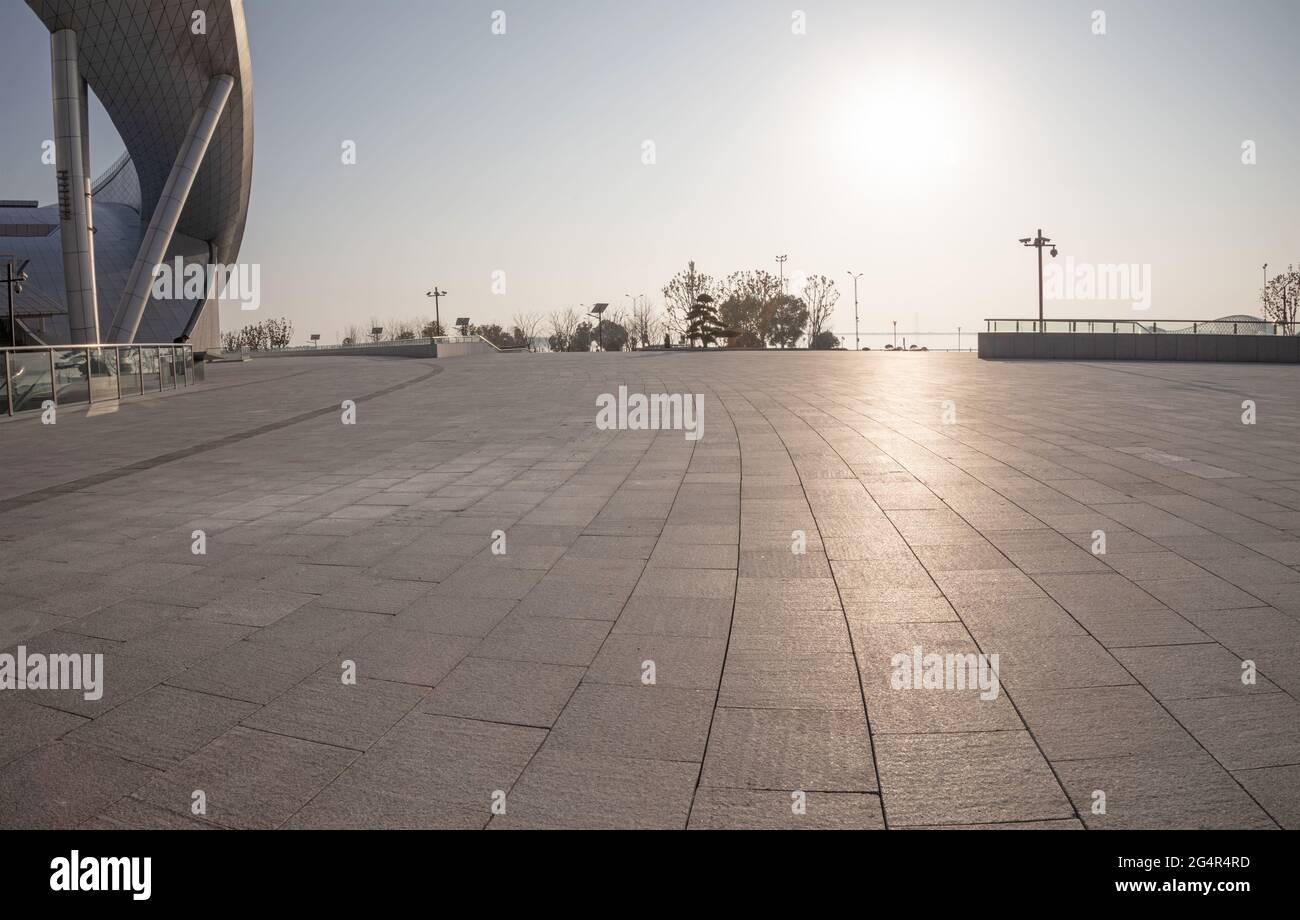 Modern landscape pavement Stock Photo - Alamy
