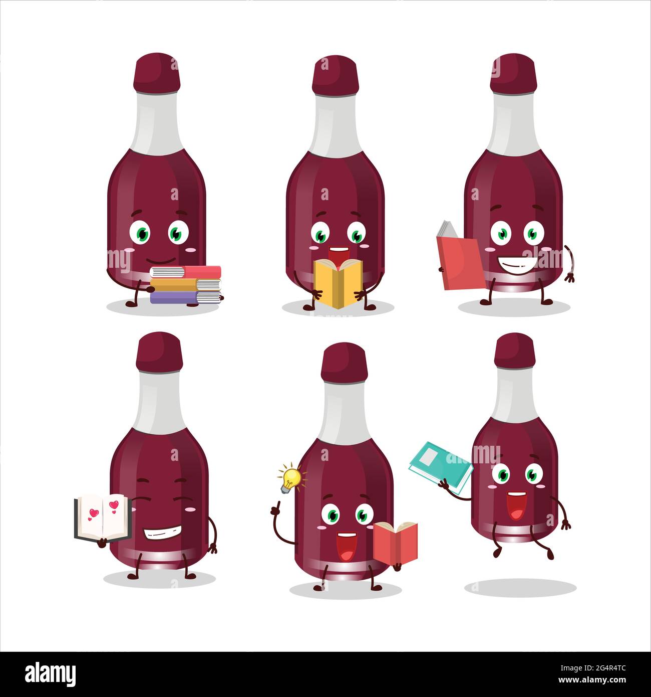 A picture of ginjiha bottle cartoon character concept reading an ...