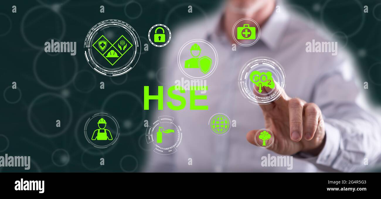 Man touching a hse concept on a touch screen with his finger Stock ...