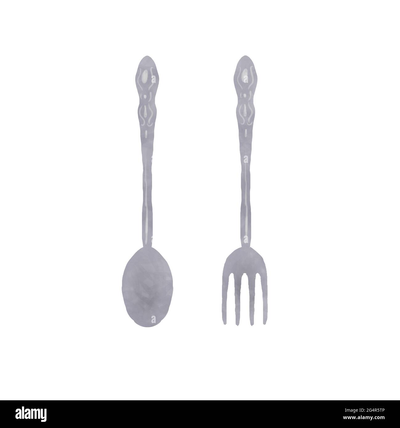 Spoons and forks. On a white background Stock Photo - Alamy
