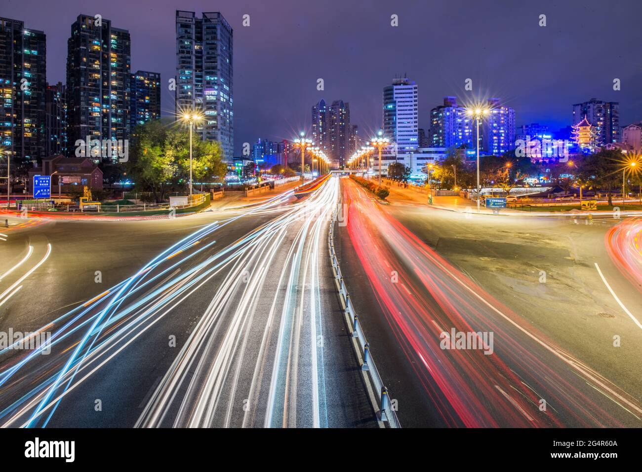 Chengdu JiuYanQiao night Stock Photo - Alamy