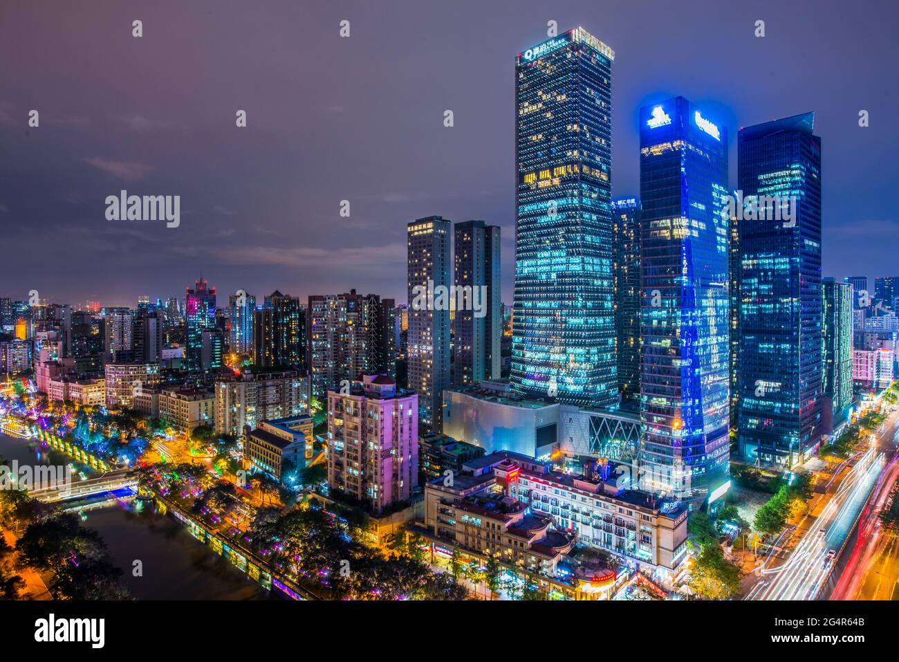 Chengdu east street at night Stock Photo - Alamy