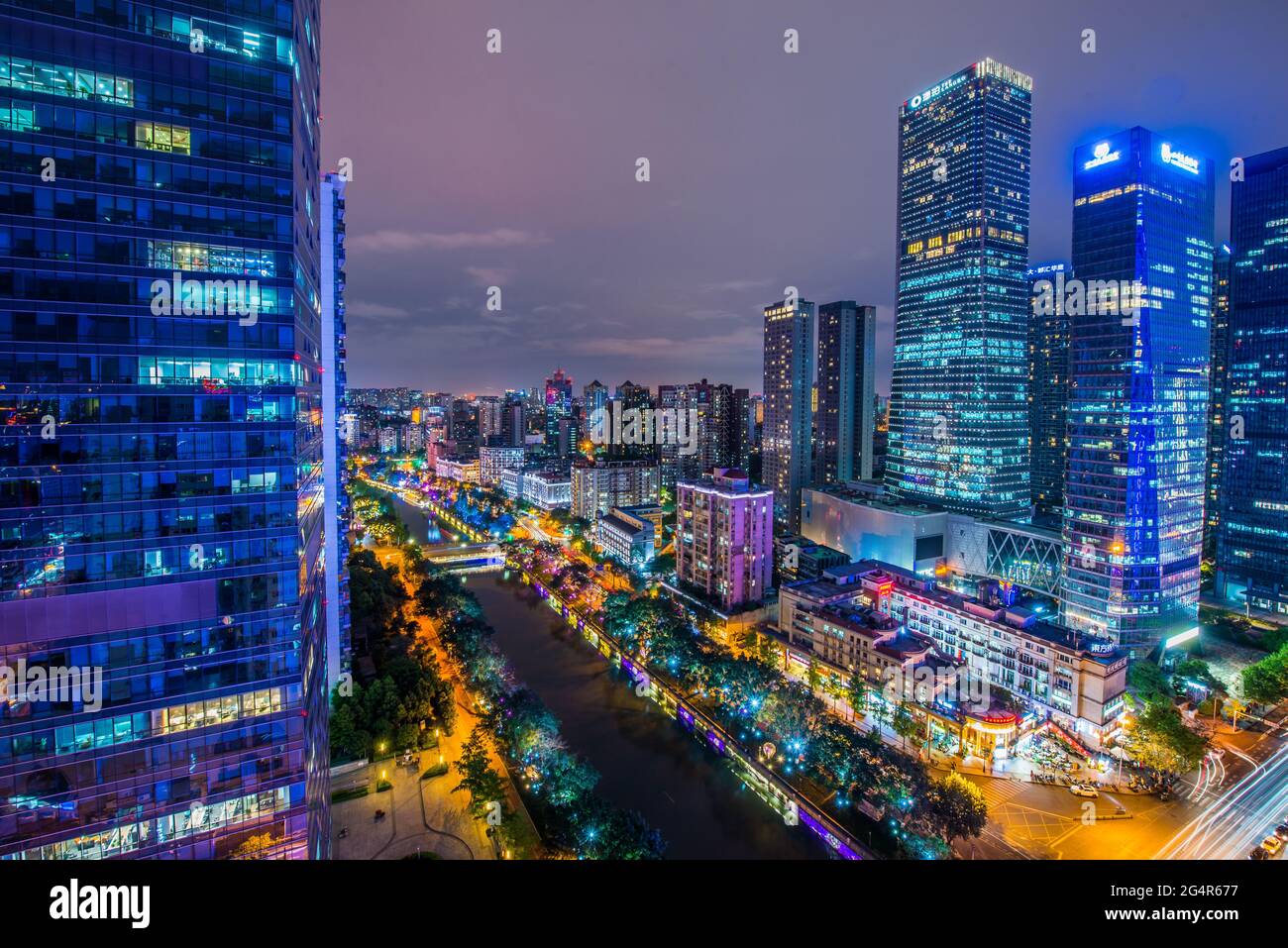 Chengdu east street at night Stock Photo - Alamy