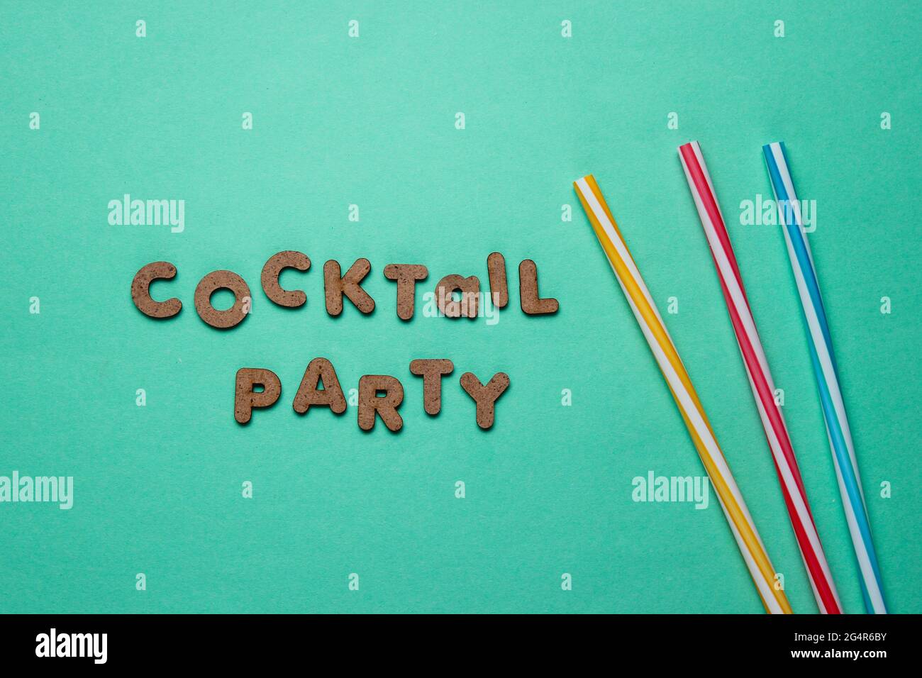 Cocktail tubes on a blue background with the slogan of a cocktail party ...