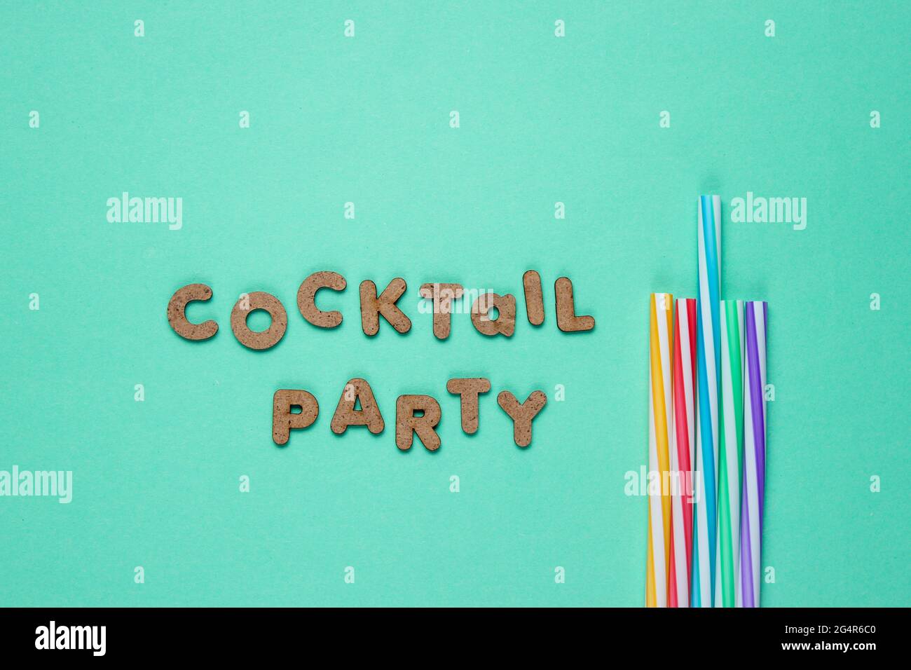 Cocktail tubes on a blue background with the slogan of a cocktail party ...