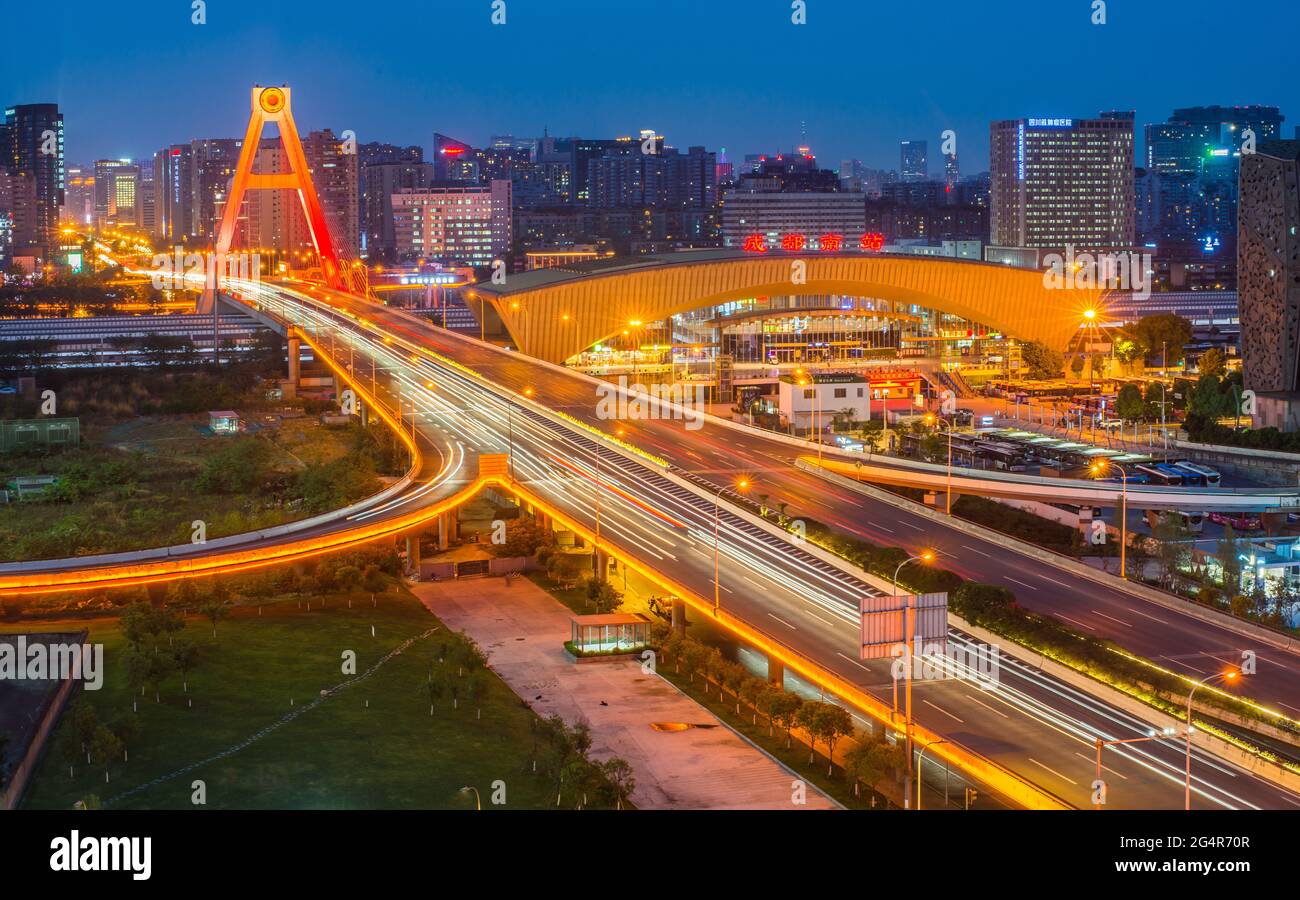Chengdu railway overpass landscape Stock Photo - Alamy