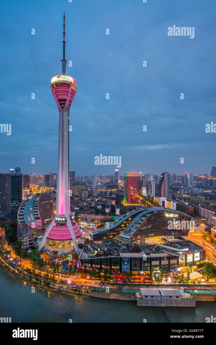 Chengdu panda tower scenery Stock Photo - Alamy