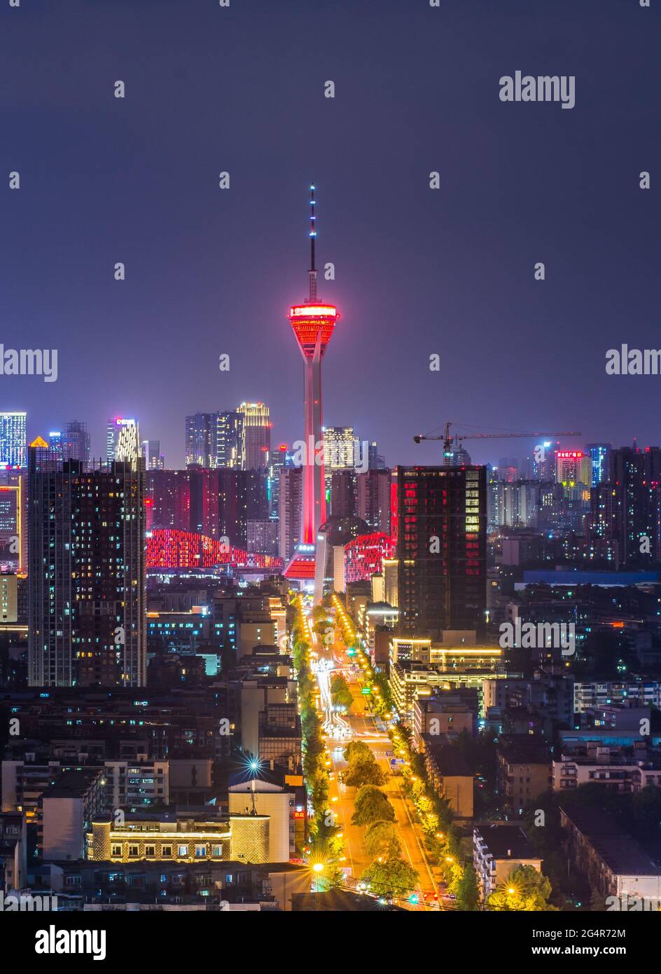 Chengdu panda tower scenery Stock Photo - Alamy