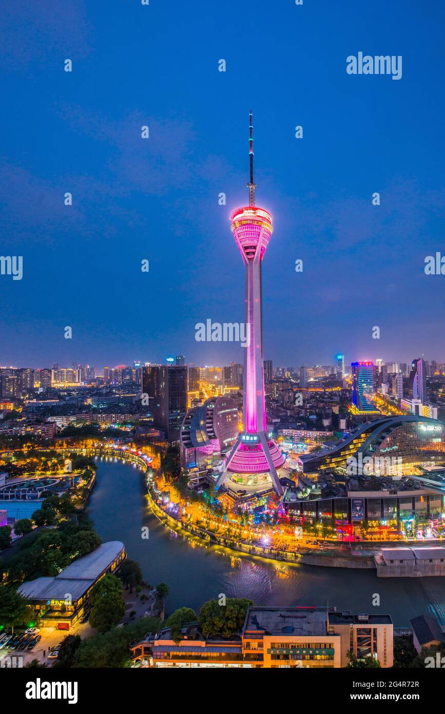 Chengdu panda tower scenery Stock Photo - Alamy
