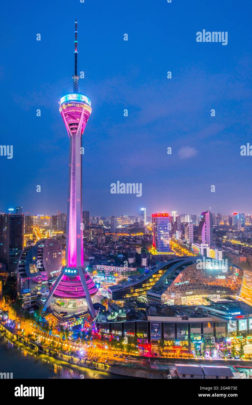 Chengdu panda tower scenery Stock Photo - Alamy