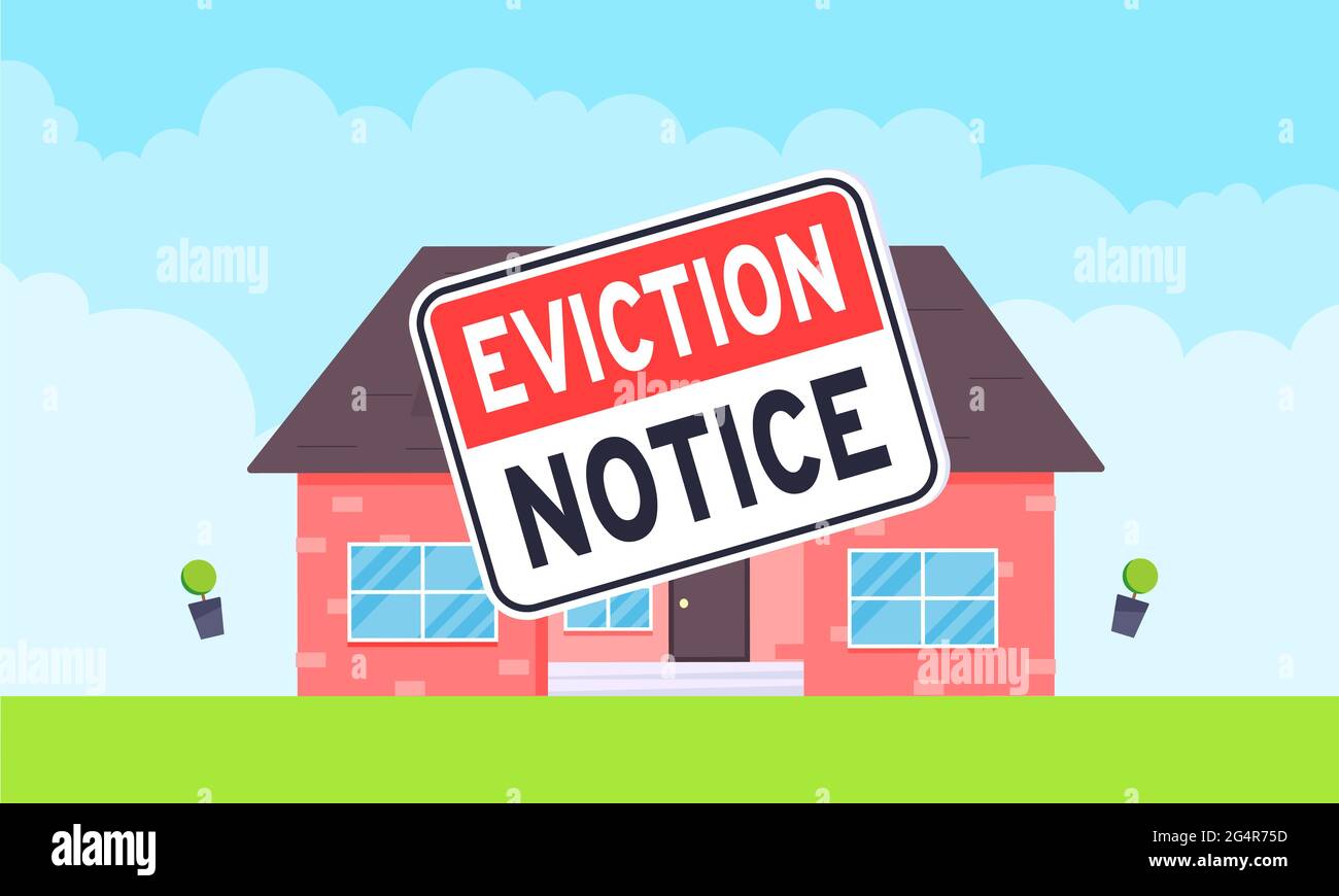 House eviction notice legal document icon sign sticker on the house ...