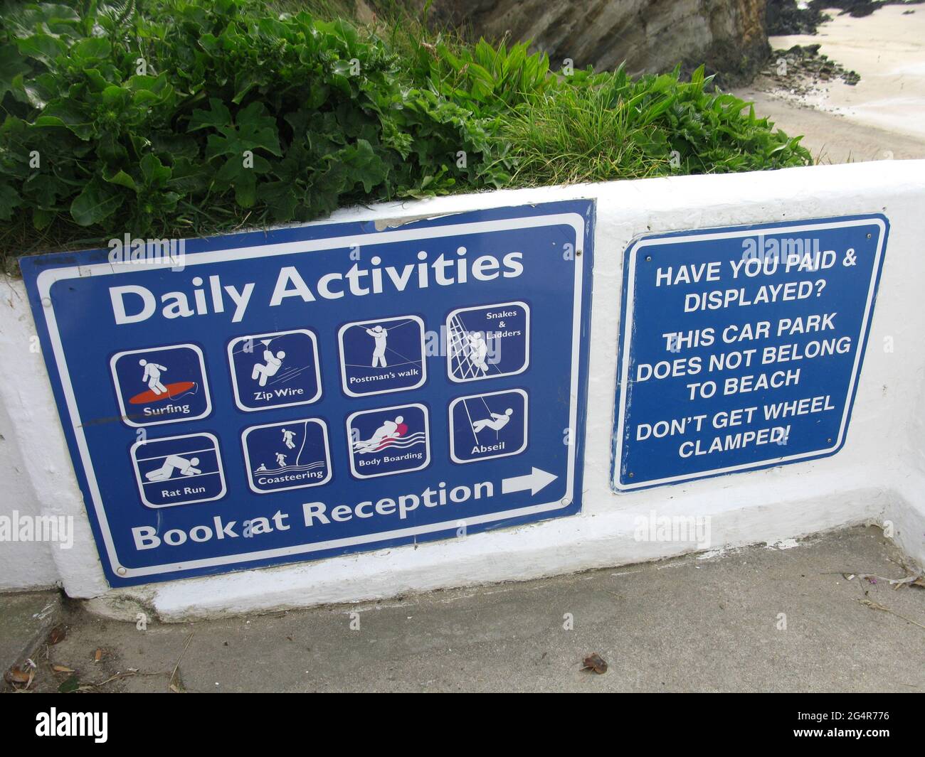 Daily activities sign. Newquay. South west coast path. North Cornwall ...