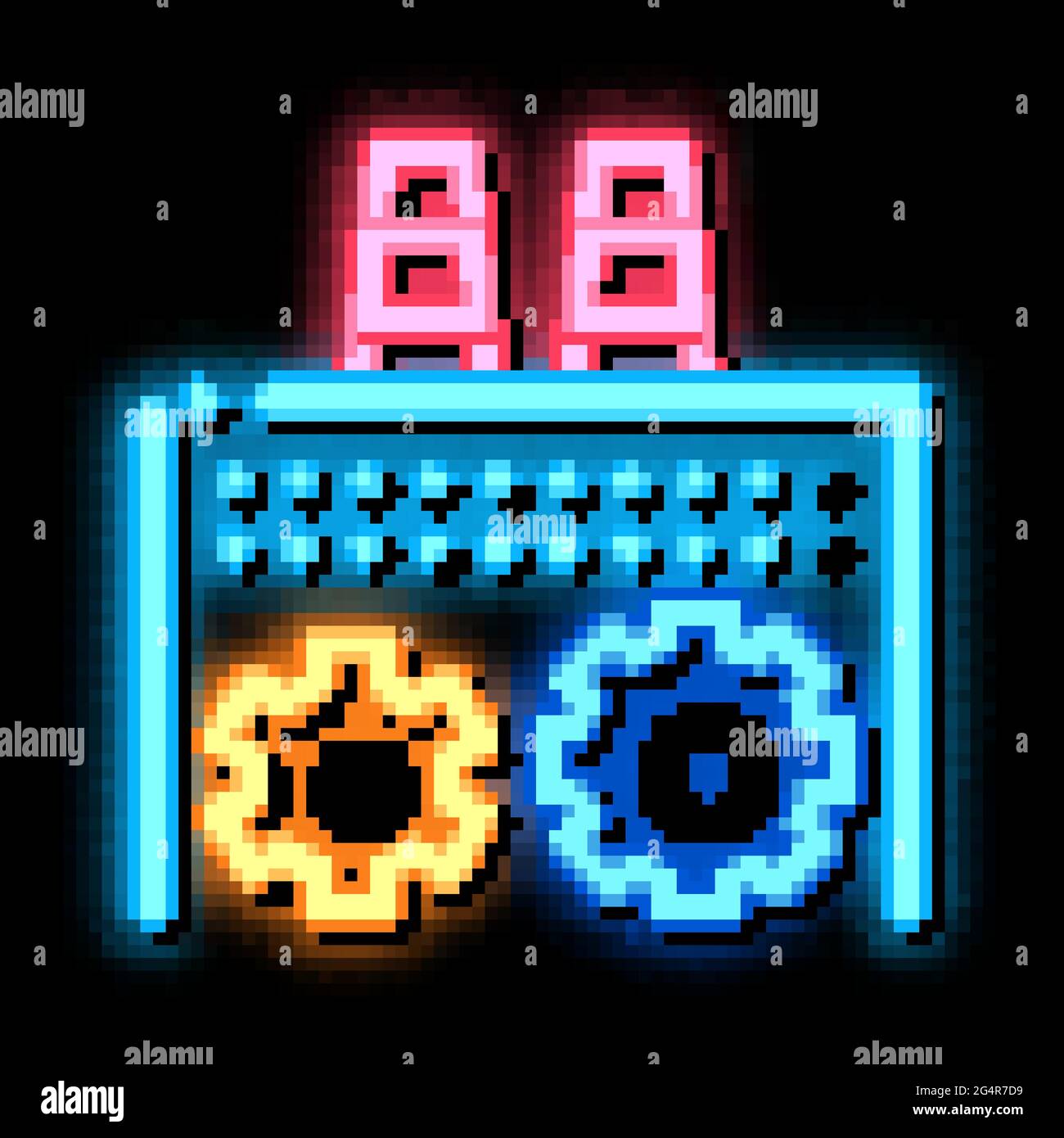 technical settings of thermal power plant neon glow icon illustration ...