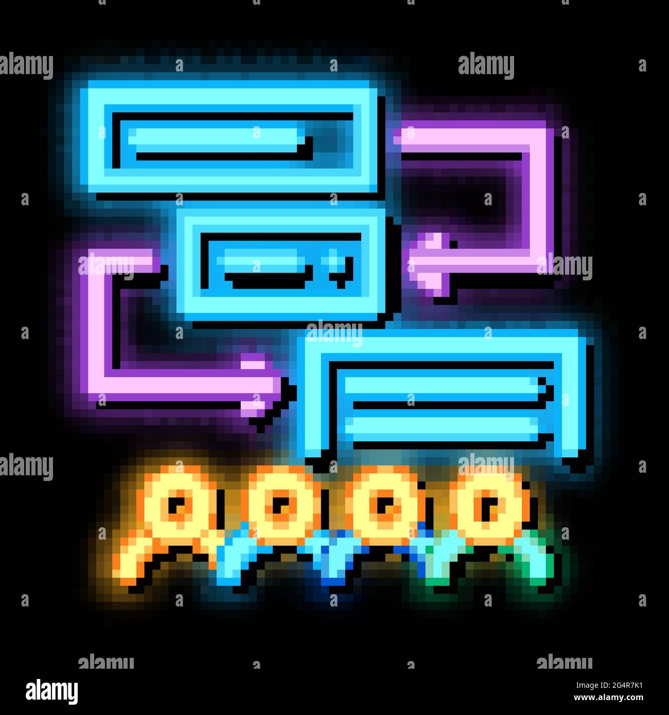 replacement components of algorithm neon glow icon illustration Stock ...