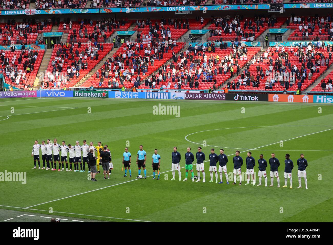 London, UK. 22nd June, 2021. The teams line up at the Czech Republic v ...