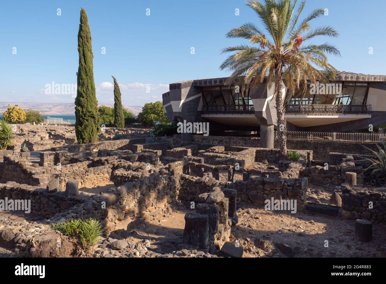 View of St Peters Pilgrimage Church in Capernaum Israel Stock Photo - Alamy