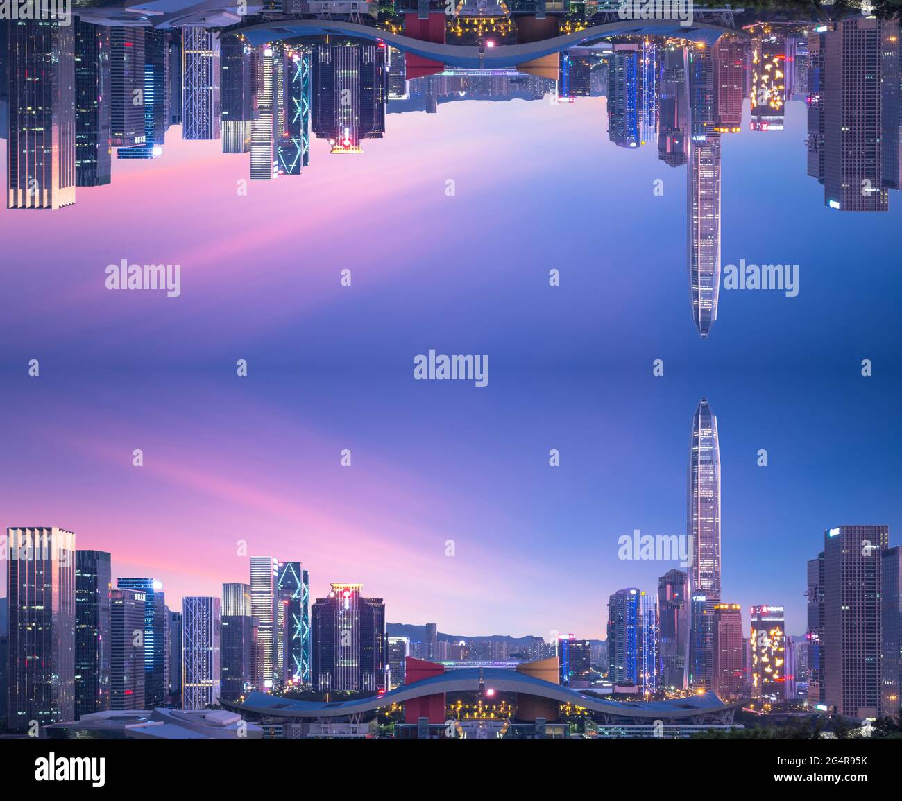 Shenzhen futian central district at night Stock Photo - Alamy