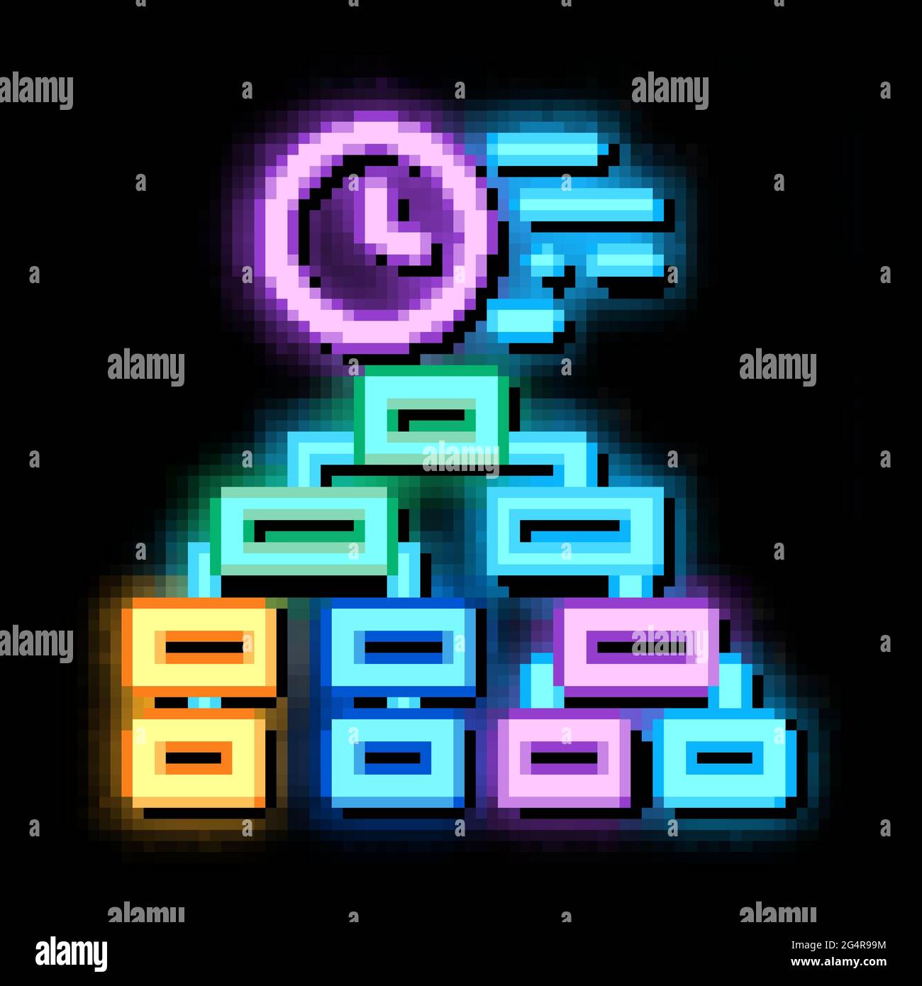 time algorithm neon glow icon illustration Stock Vector Image & Art - Alamy