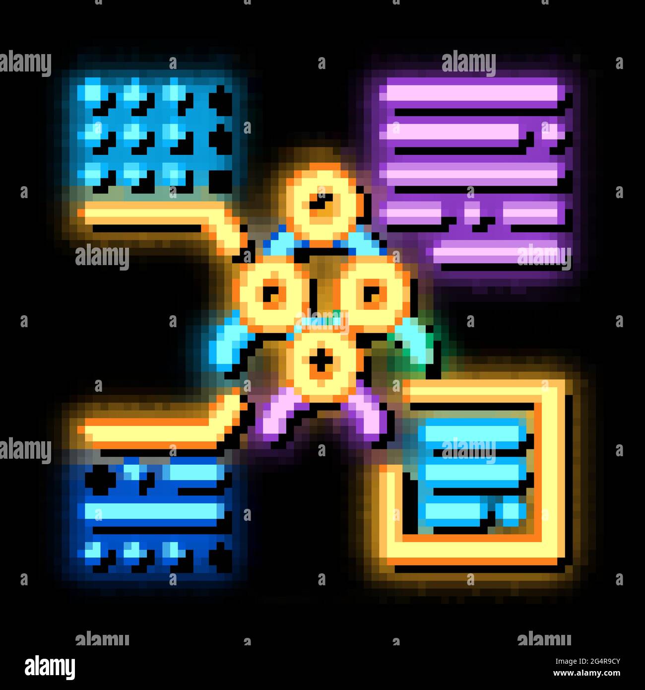 functions of person from group neon glow icon illustration Stock Vector ...