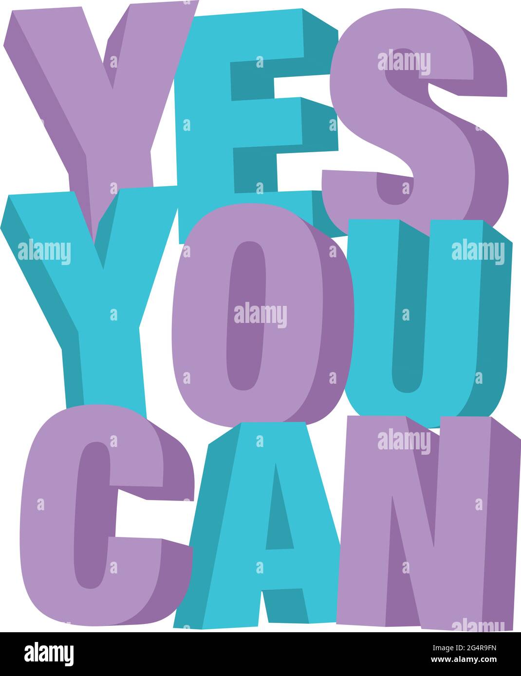 Vector isolated illustration of a typography 3D phase yes you can with ...