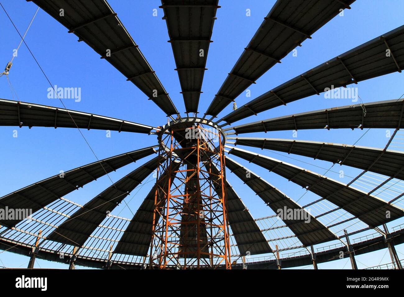 The gas tank steel structure Stock Photo - Alamy