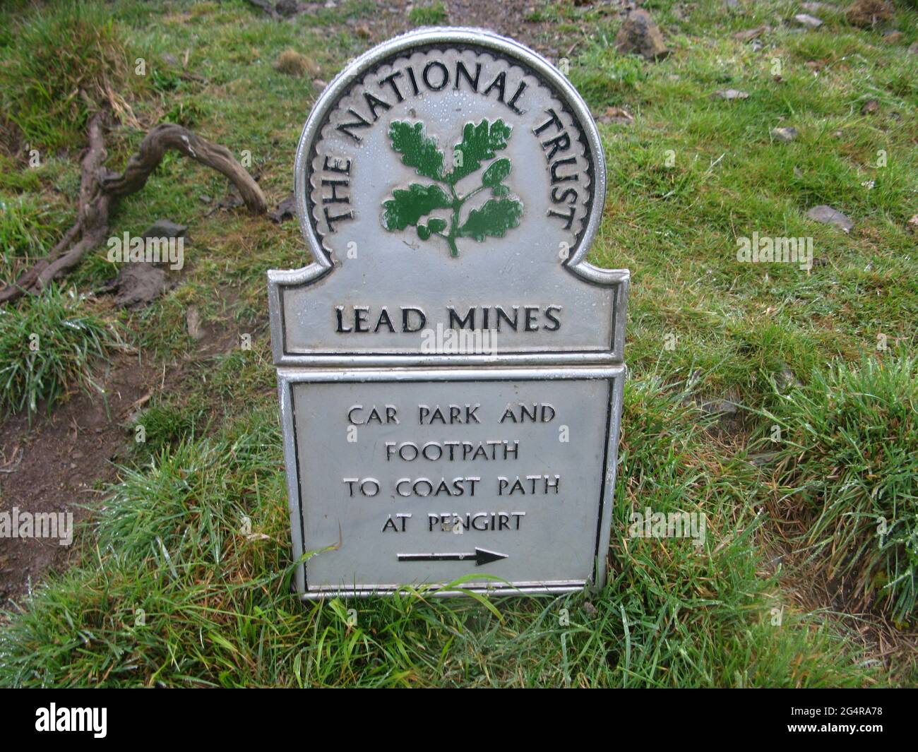 Lead mines sign. South west coast path. North Cornwall. West country ...