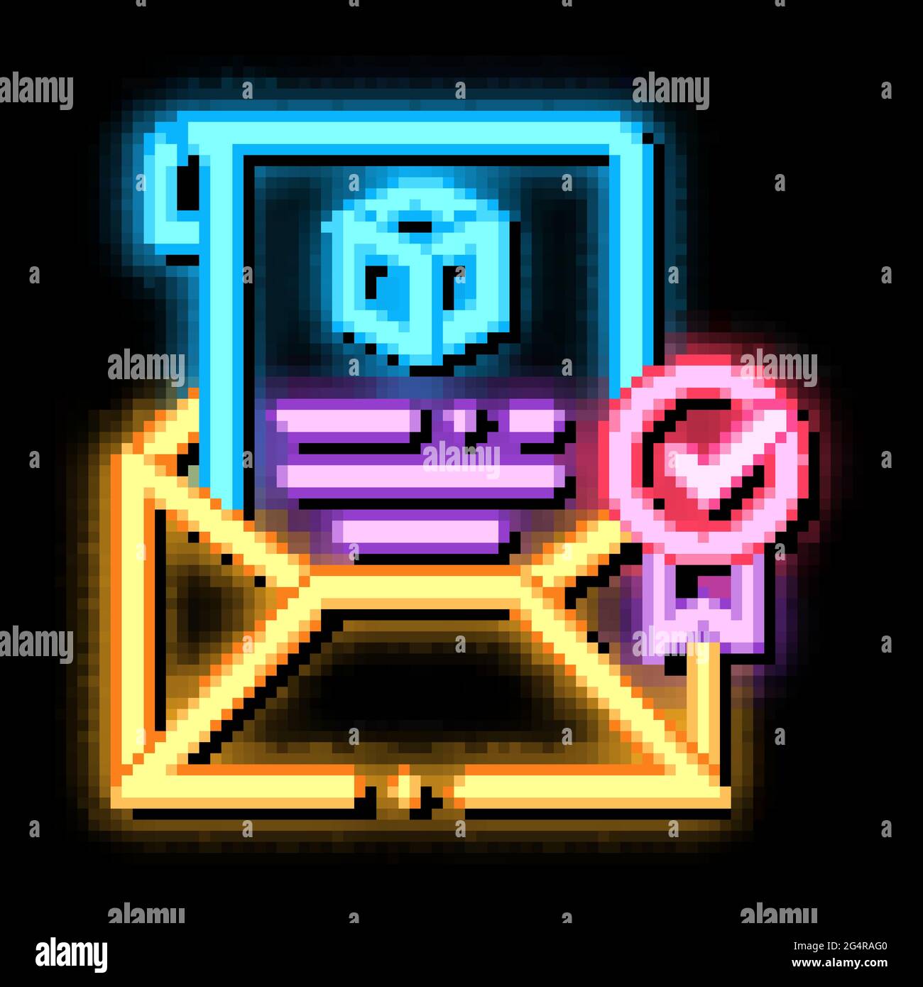 parcel notification letter neon glow icon illustration Stock Vector ...