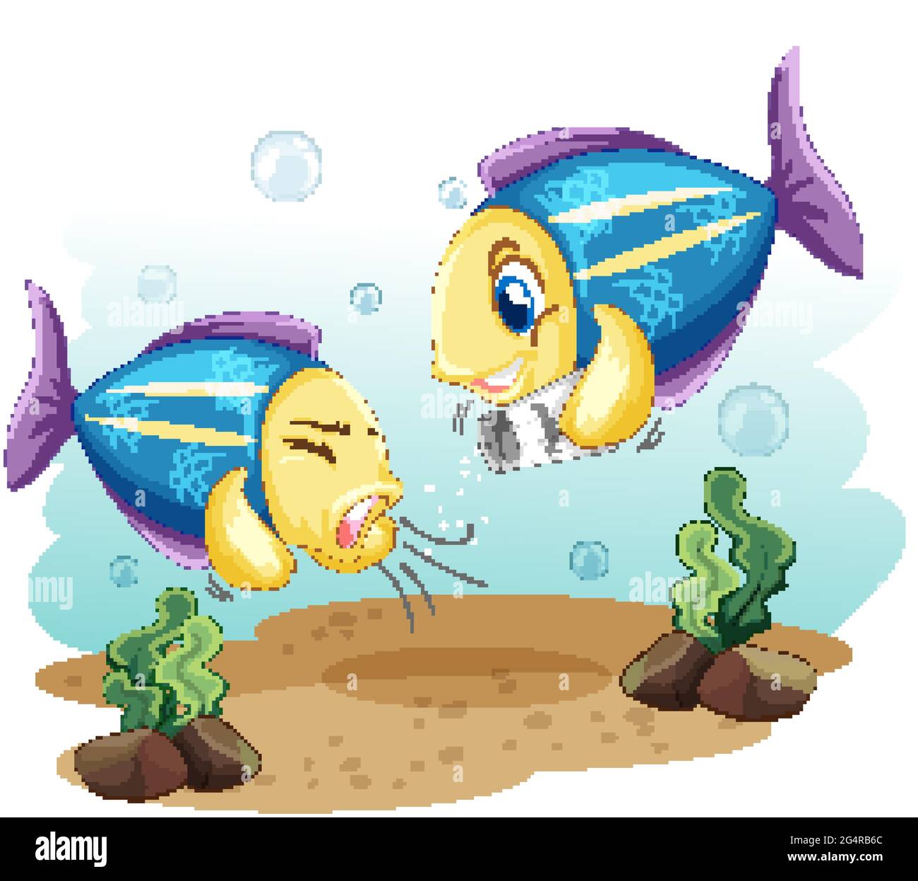 Cute fish cartoon character holding salt bottle illustration Stock ...