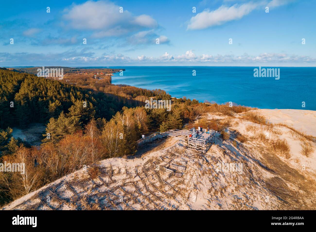 National park Sand dunes Curonian Spit from above Kaliningrad Russia ...