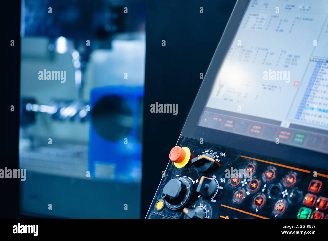 Control panel Industrial factory CNC milling machine processes steel ...