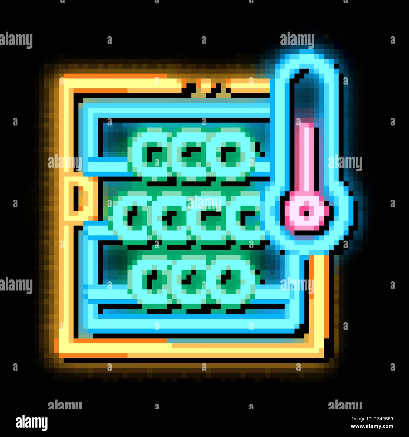 temperature in wine cellar neon glow icon illustration Stock Vector ...